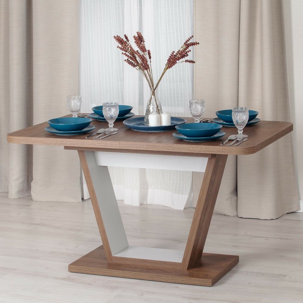 Обеденный стол Tetchair VOX ЛДСП, 132-172x85x75,5 см, дуб канзас/пепел ...