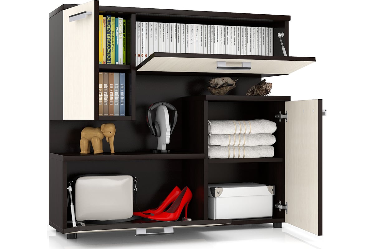 ТВ тумба Мебельный двор С-МД-С1-1000, дуб/венге 1364046 - выгодная цена ...