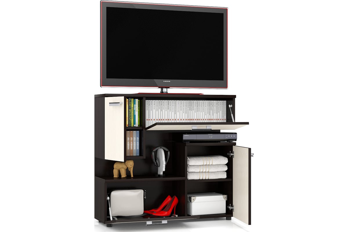 ТВ тумба Мебельный двор С-МД-С1-1000, дуб/венге 1364046 - выгодная цена ...