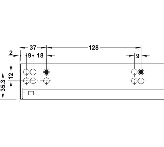 Направляющие Hafele Matrix runners UM A30 частичное выдвижение, 13-16 ...