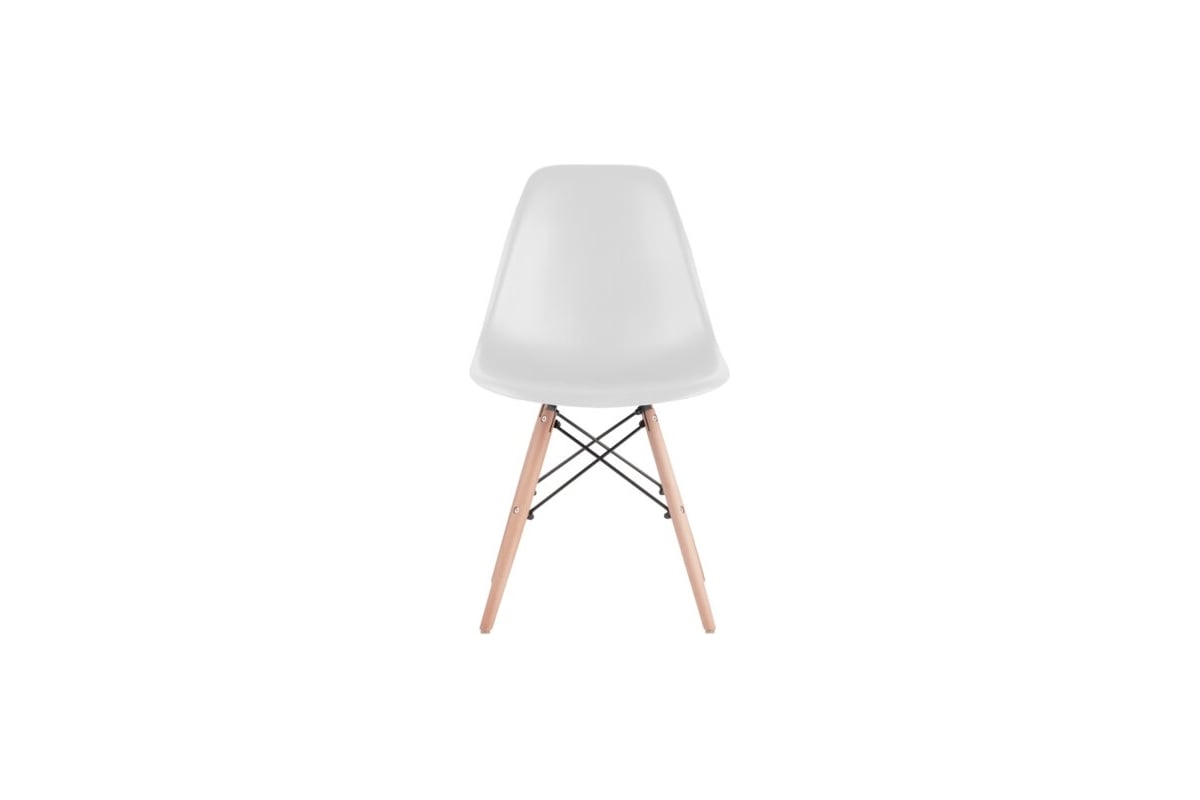 Стулья BRABIX Eames Cf-010 комплект 4 шт, пластик белый, опоры дерево/металл 532630 - выгодная ...