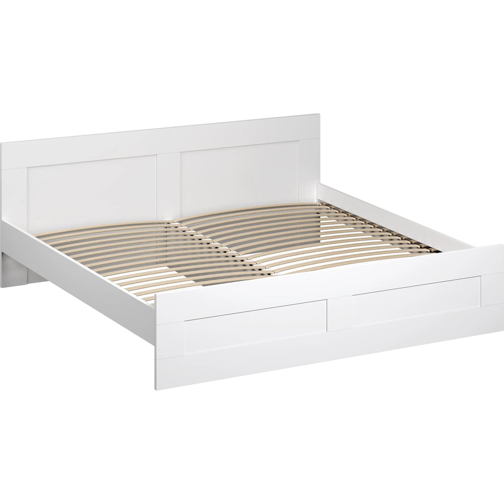 Кровать Шведский Стандарт СИРИУС двуспальная, 205x206x82 см, белая 2.02 ...