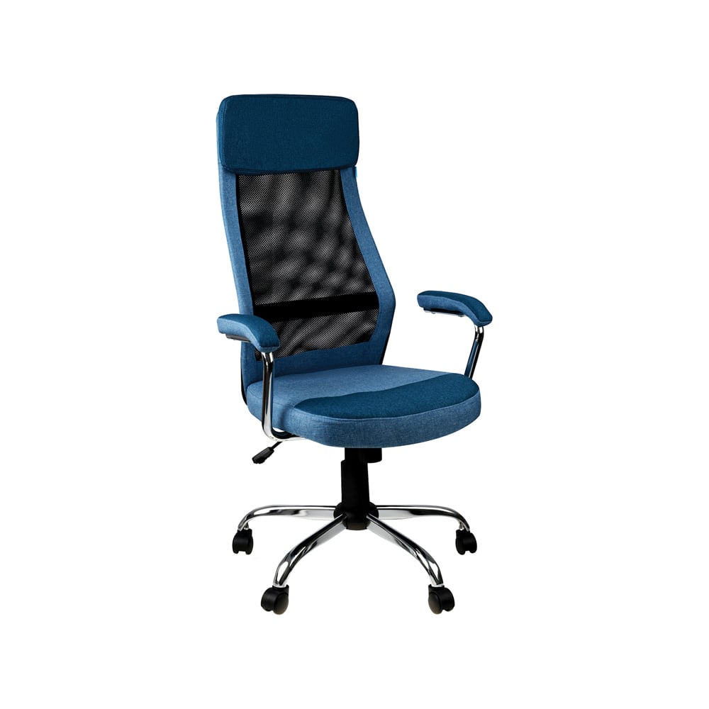 Кресло руководителя Helmi hl-e41 stylish, ткань/сетка, синяя/голубая ...