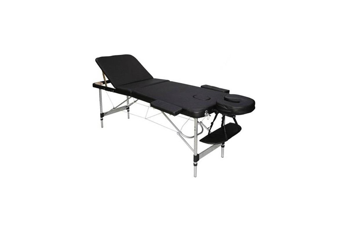 Массажный стол Atlas Sport складной 60 см 3-с алюминиевый, черный ...