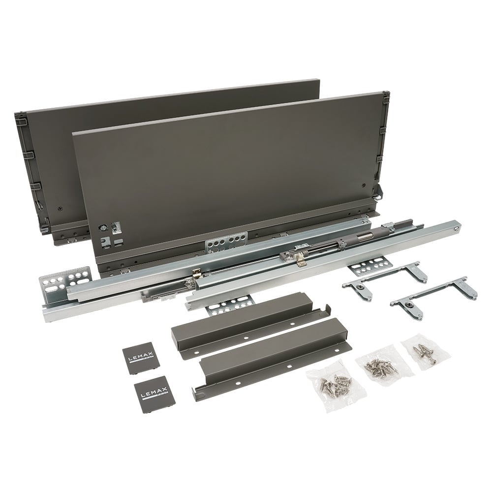 Комплект системы выдвижения Lemax PROF lembox, h=199, 450 мм, серый Lembox-199-450-GR-S ...