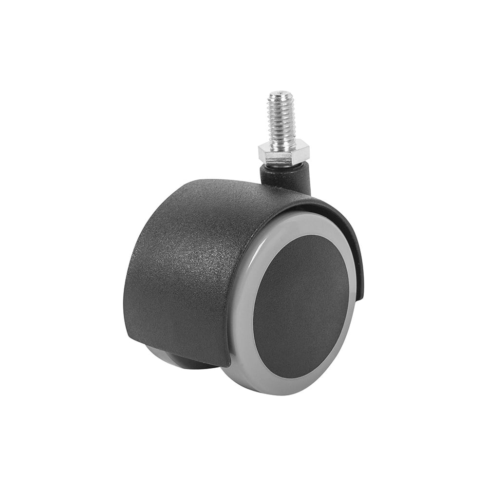 Мебельное колесо Tech-Krep поворотное, обрезиненный пластик, черный, резьба М10, D50, б/т ...