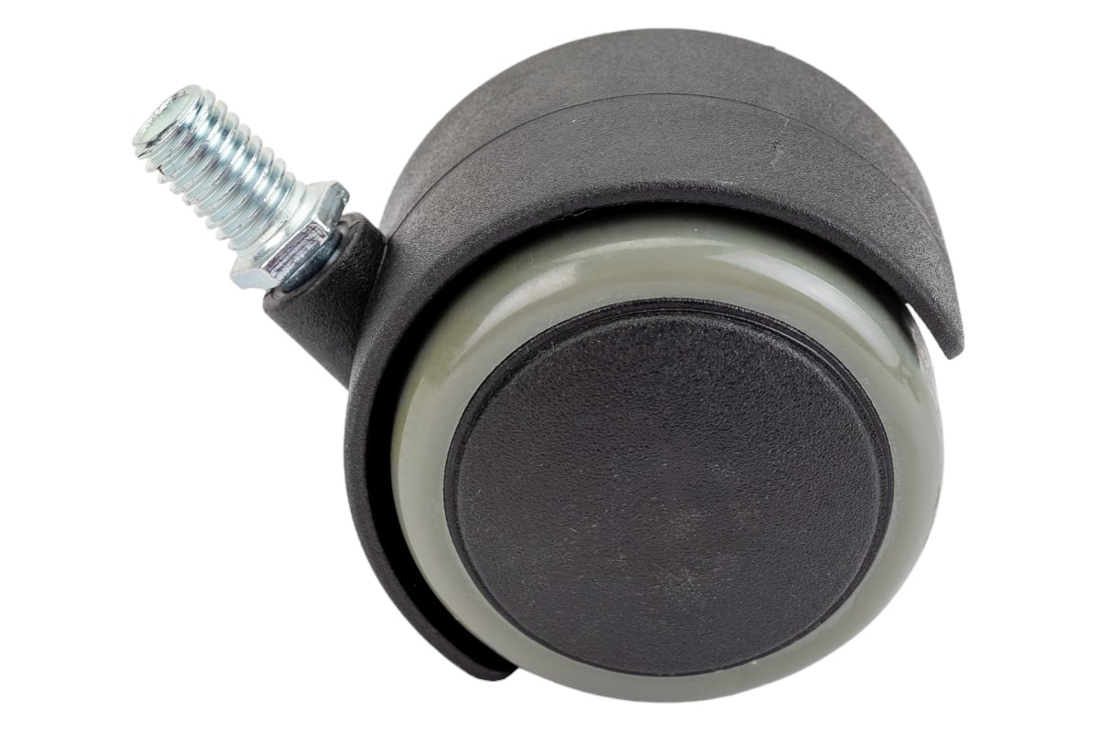 Мебельное колесо Tech-Krep поворотное, обрезиненный пластик, черный, резьба М10, D50, б/т ...