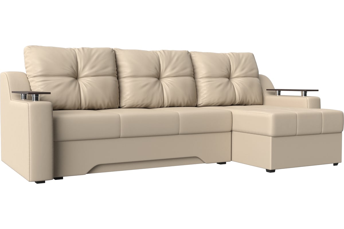 Угловой диван Лига диванов Сенатор правый полностью экокожа бежевая ...