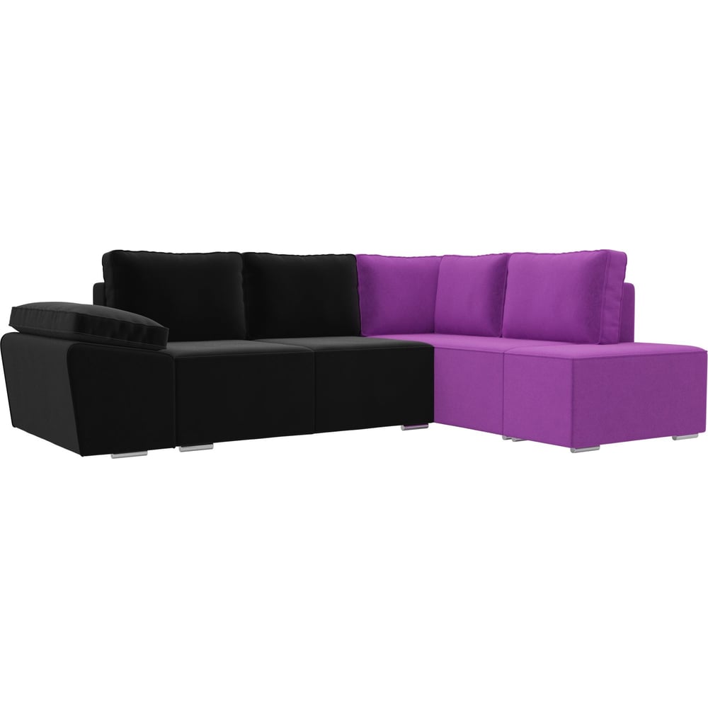 Угловой диван Лига диванов Хьюго угол правый микровельвет черный ...