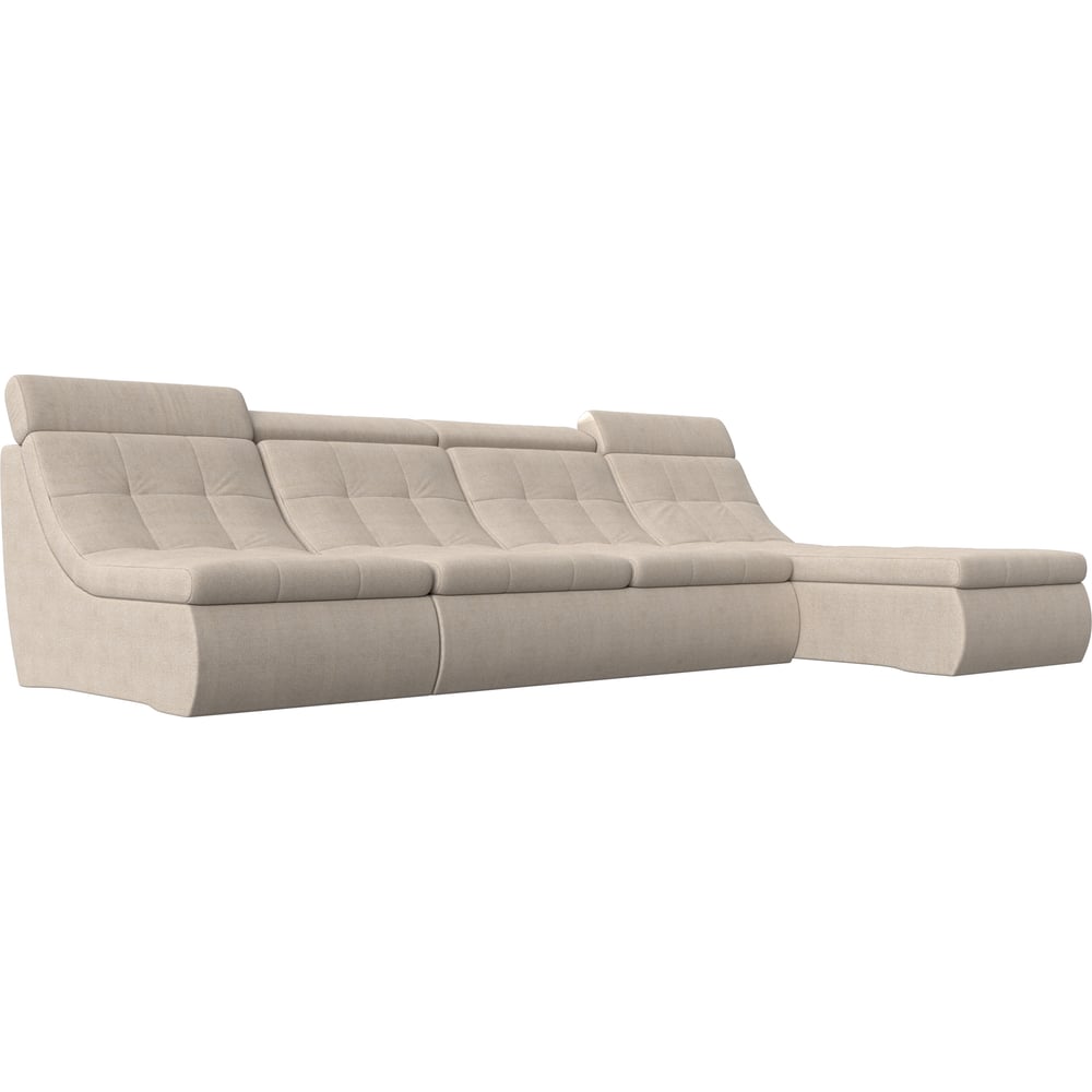 Угловой модульный диван Лига диванов Холидей Люкс полностью рогожка ...