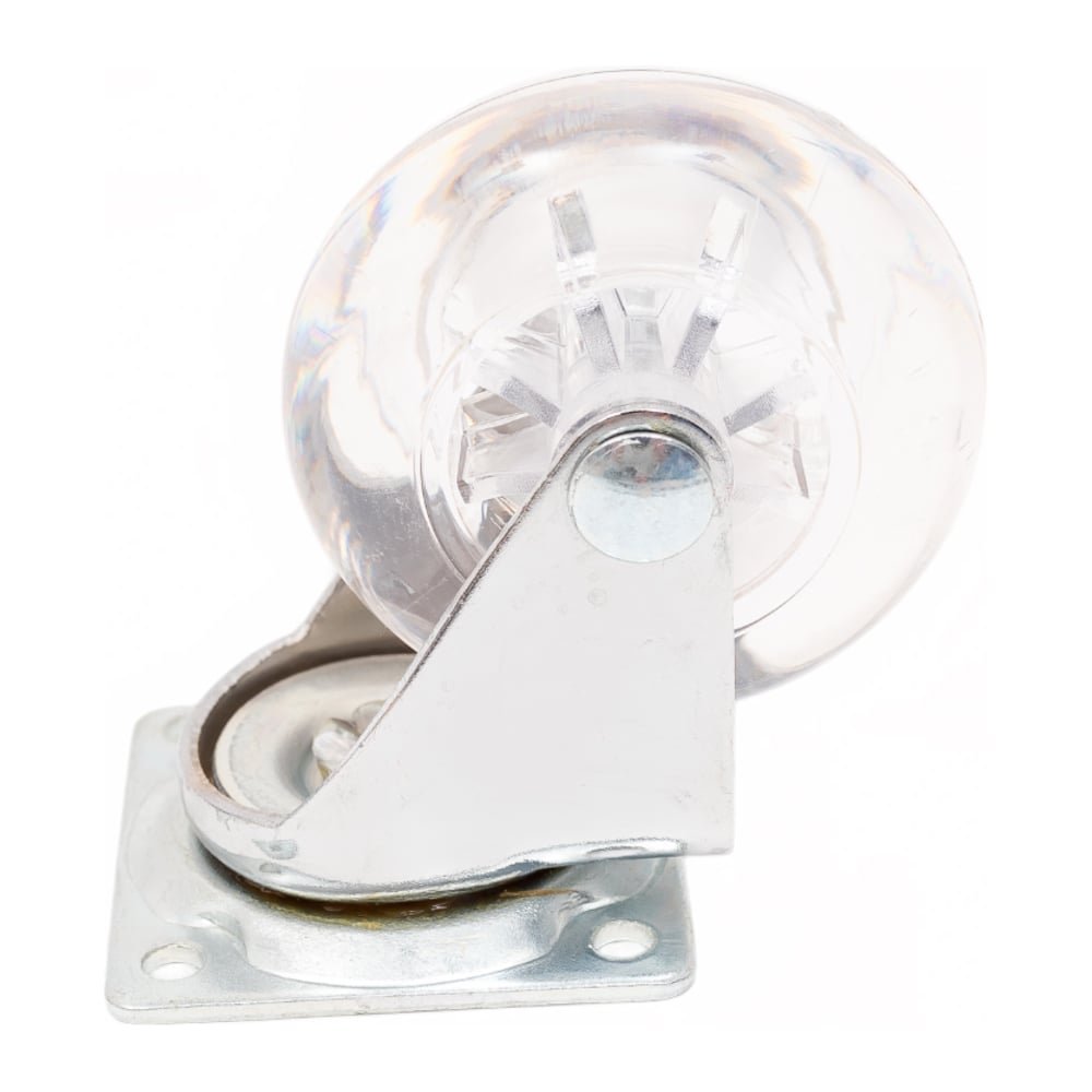 Аппаратное поворотное колесо Tech-Krep полиуретан, прозрачное, площадка, D50 мм, б/т - пакет ...