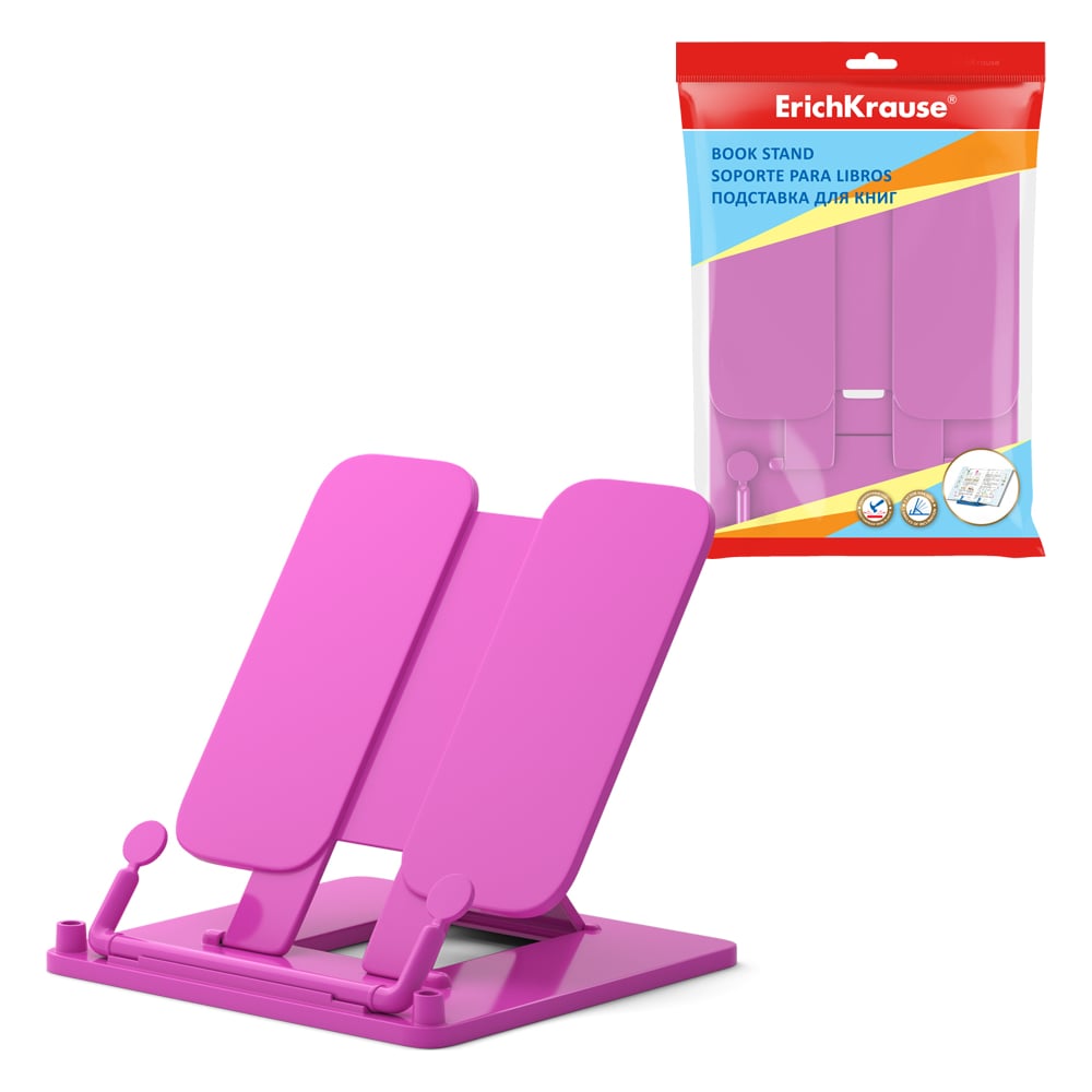Пластиковая подставка для книг ErichKrause Neon Solid, розовый 53528 ...