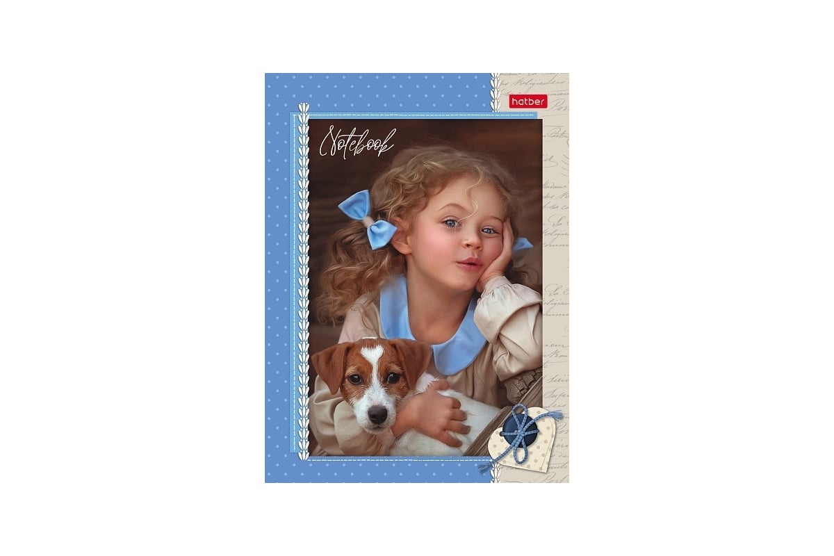 Бизнес-блокнот Hatber 64 л, А6, клетка/линия, твердый переплет, глянцевая ламинация, девочка и ...