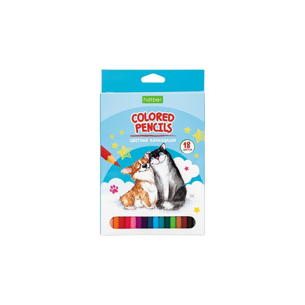 Цветные карандаши Hatber ECO 18 цв., Pets story 066255 - выгодная цена, отзывы, характеристики ...