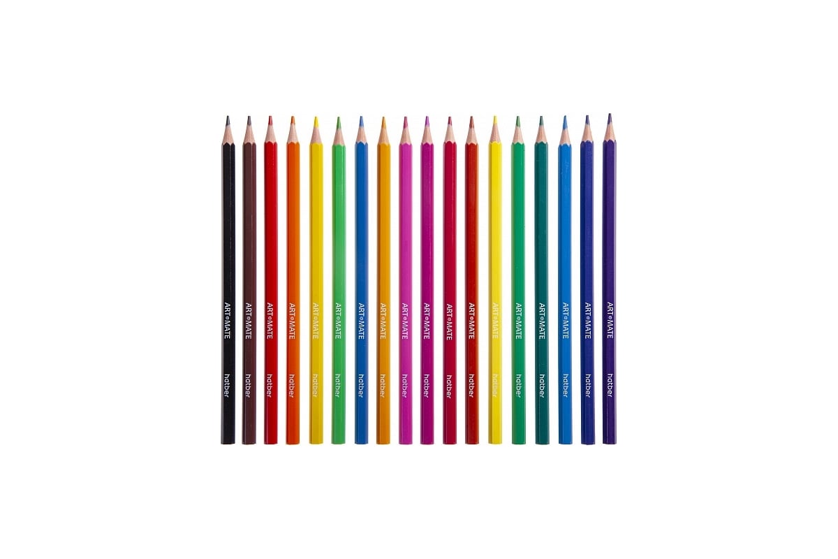 Цветные карандаши Hatber ECO пластиковые, 18 цв., ART-Mate 8шт. в упаковке 068178 - выгодная ...