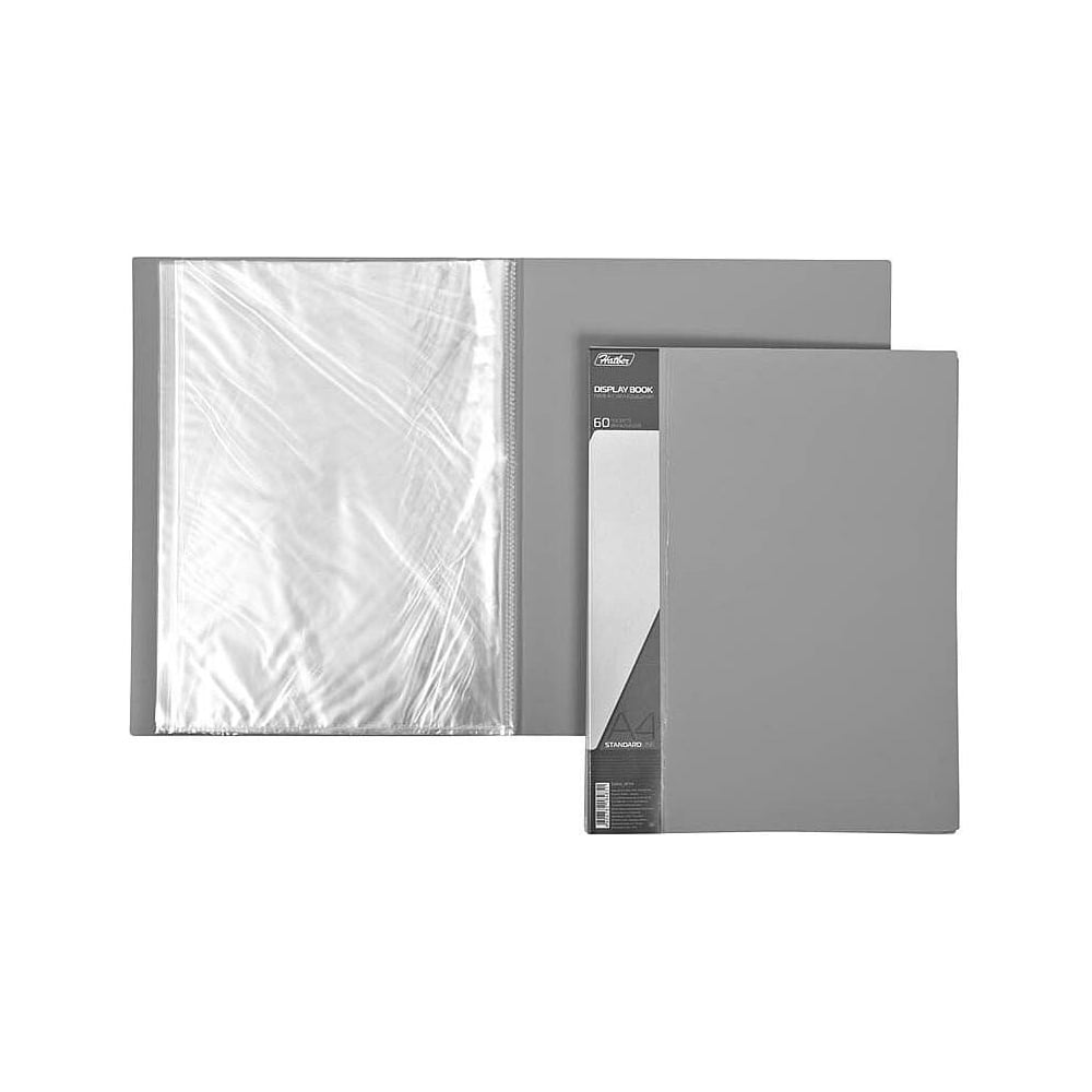 Пластиковая папка Hatber 60 вкладышей А4 корешок 21 мм STANDARD 700 мкм Серая, 26шт. 038472 ...