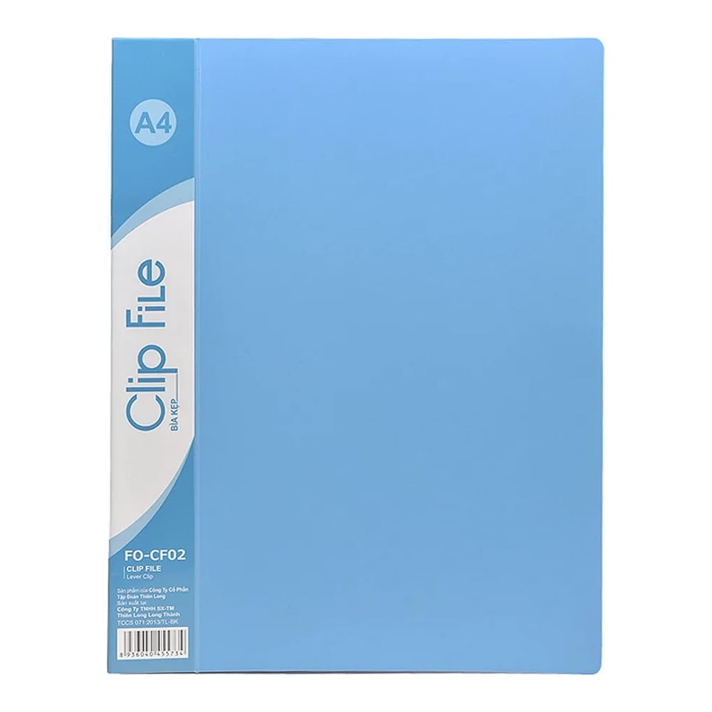 Папка с зажимом и карманом Flexoffice а4, голубая FO-CF02 LIGHT BLUE ...
