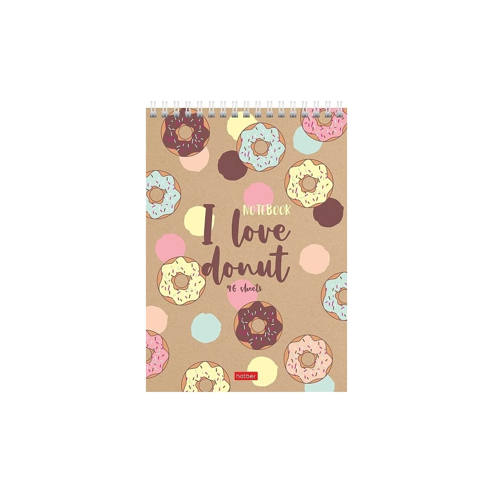 Блокнот Hatber Веселый пончик 96 л, А5, клетка, тонированный блок, кремовый, 48 шт в упаковке ...