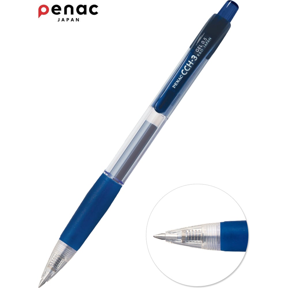 Автоматическая гелевая ручка Penac cch-3 0.5 мм, синяя, 3 шт. в ...