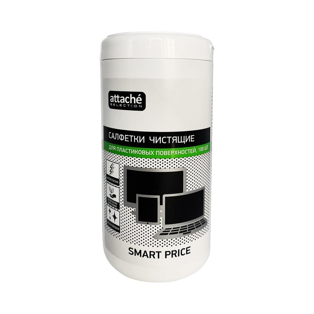 Салфетки для поверхностей Attache Selection smart price туба, 100 шт., 135x165 мбл 1763026 ...