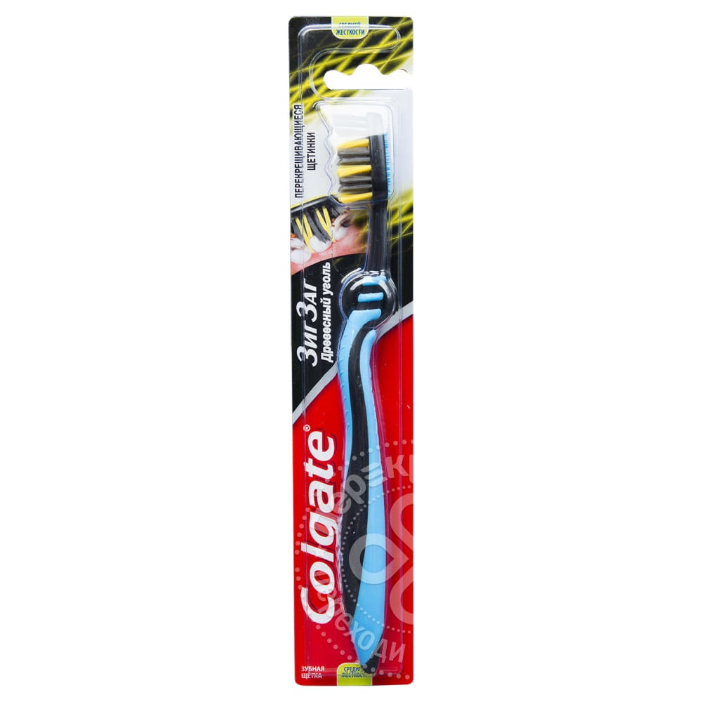 Зубная щетка COLGATE ЗигЗаг Древесный Уголь средняя 32791 - выгодная ...