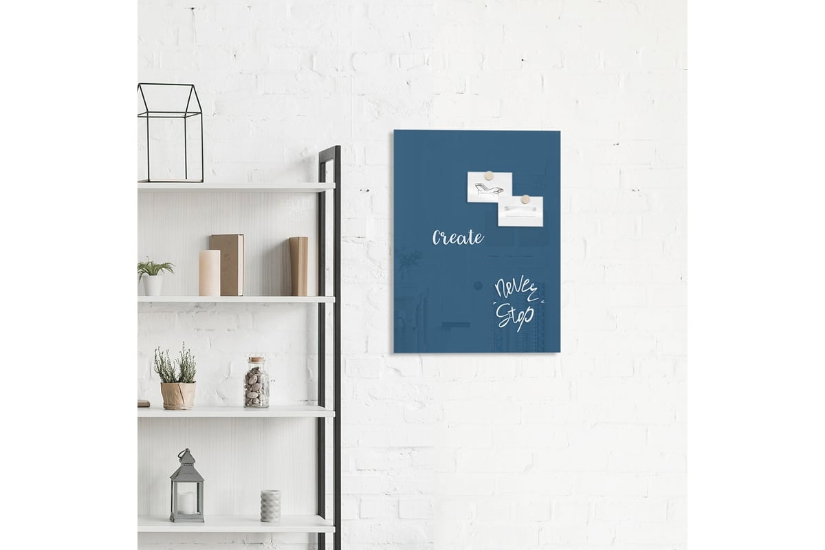 Стеклянная магнитно-маркерная доска MarkGlass RAL 5009 450х600 мм ...