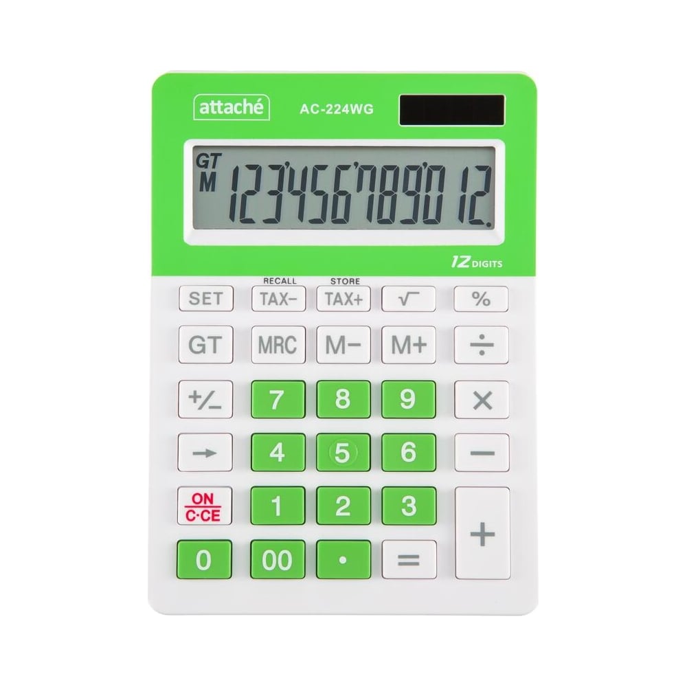 Настольный калькулятор Attache aс-224wg, 12 разрядов, двойное питание ...