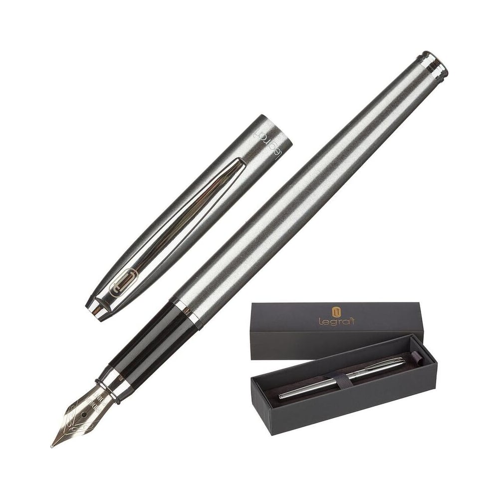 Перьевая ручка Legraf amiens 0.5 мм, синяя, серебристый/серый корпус jt ...