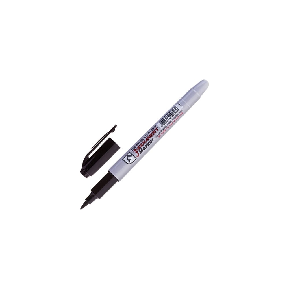 Маркер перманентный Crown "Multi Marker Super Slim" черный, пулевидный ...