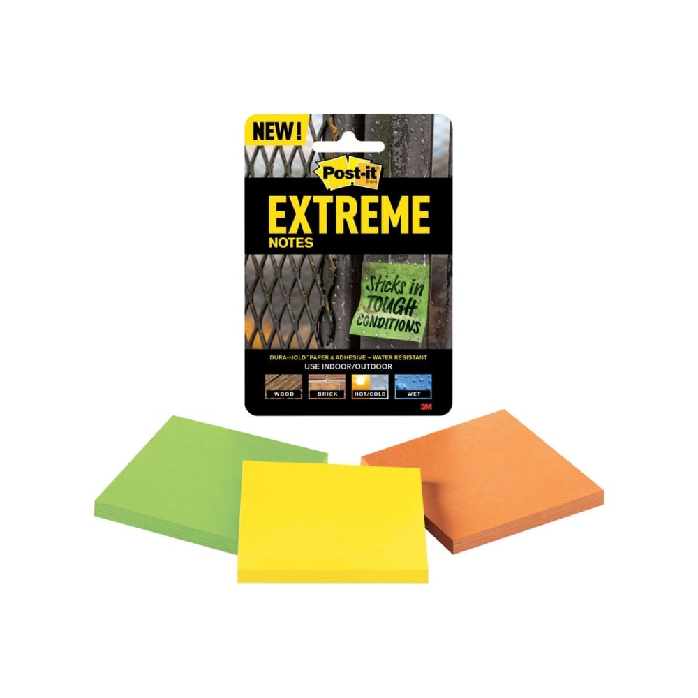 Стикеры Post-it Extreme, 76x76 мм, 3 блока х 45 листов, 3 цвета ...
