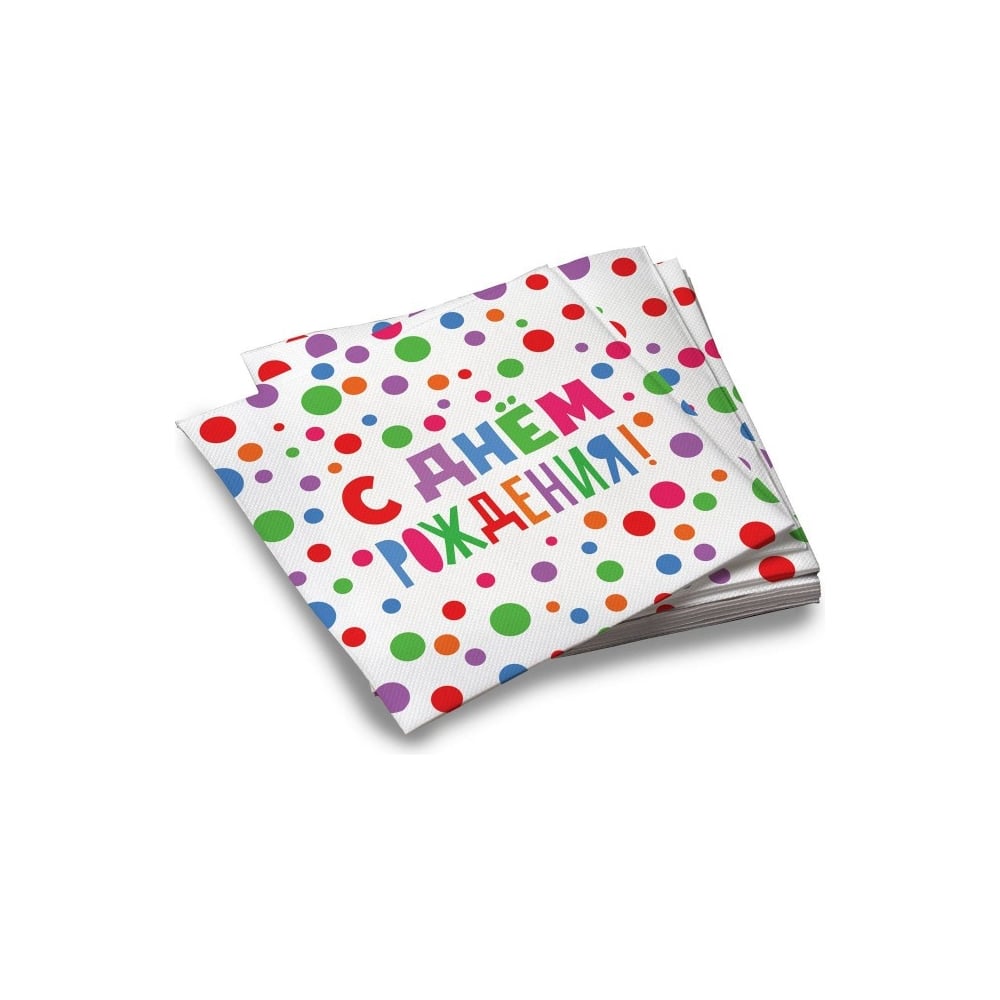 Салфетки бумажные ND Play трехслойные С Днем Рождения 33x33 см 20 шт ...