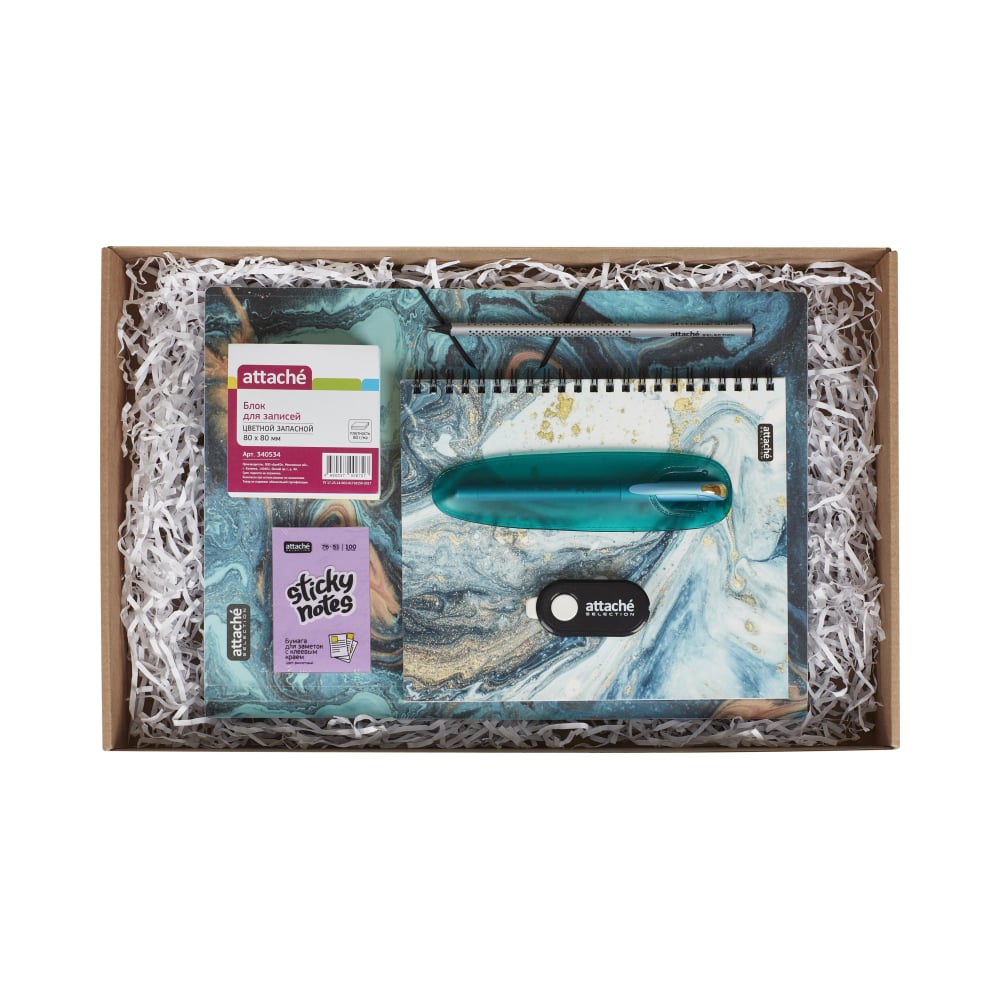 Набор канцелярский подарочный Attache Selection Selection Fluid бирюзовый 1852451 - выгодная ...