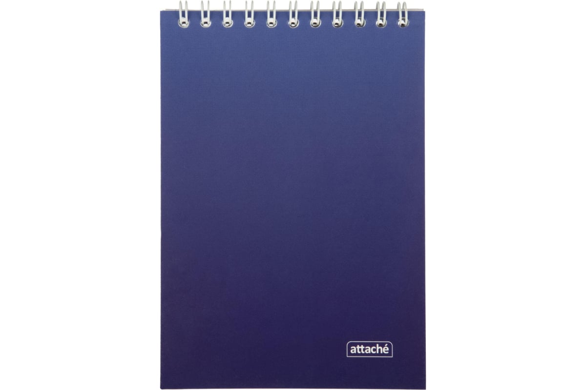 Блокнот Attache А6, 60 л, Градиент Синий, клетка, 65 г, гребень, УФ-лак ...