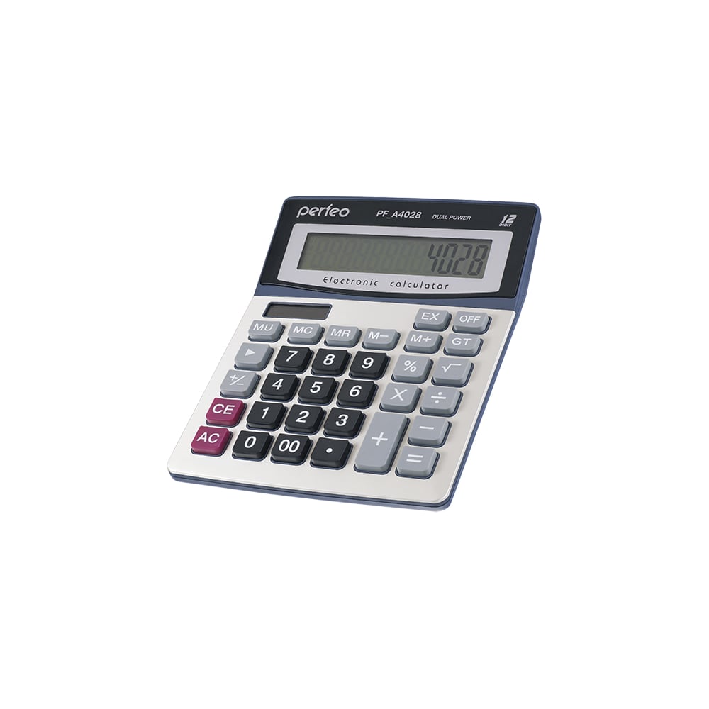 Бухгалтерский калькулятор Perfeo PF A4028 12-разрядный, GT, серебристый ...