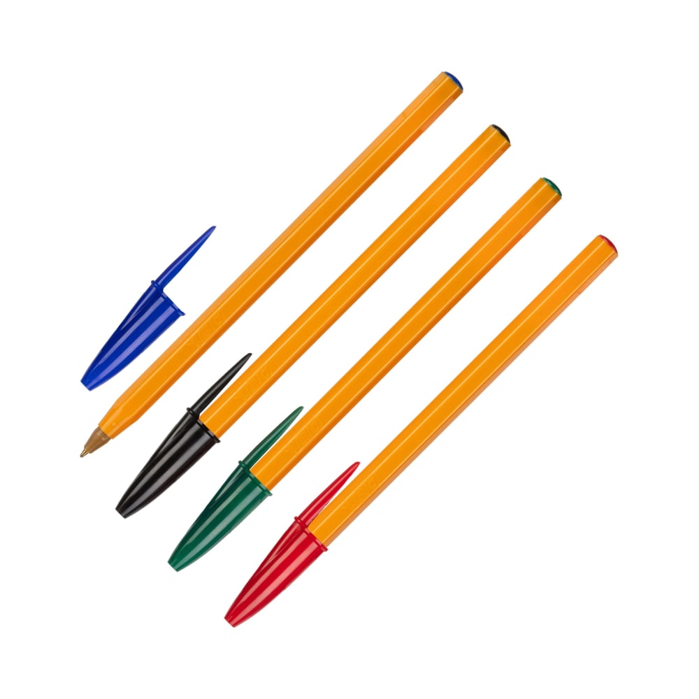 Ручка шариковая BIC неавтоматическая ORANGE набор 4 цвета ассорти ...