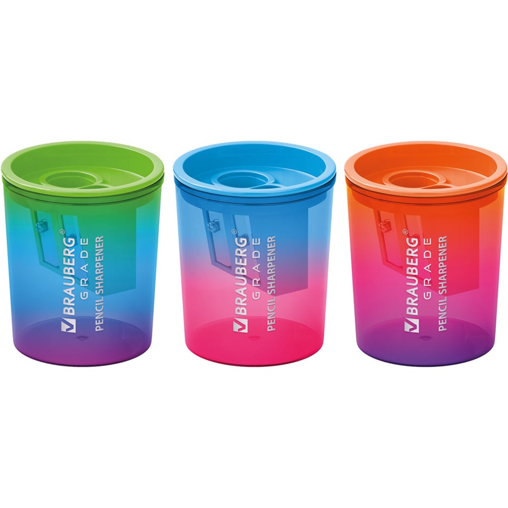 Точилка BRAUBERG GRADE для классических и утолщенных карандашей, 2 ...
