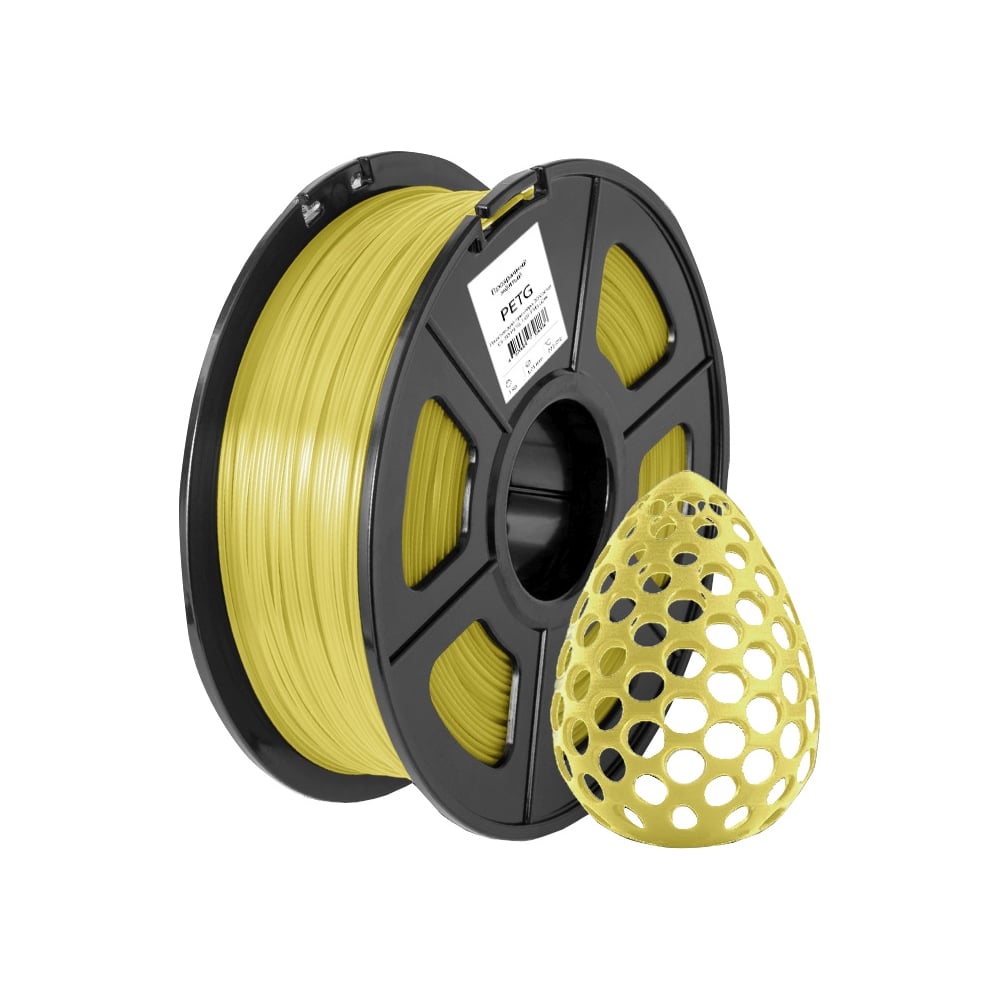 Пластик для принтера CACTUS 3D CS-3D-PETG-1KG-T-YELLOW PETG диаметр 1. ...