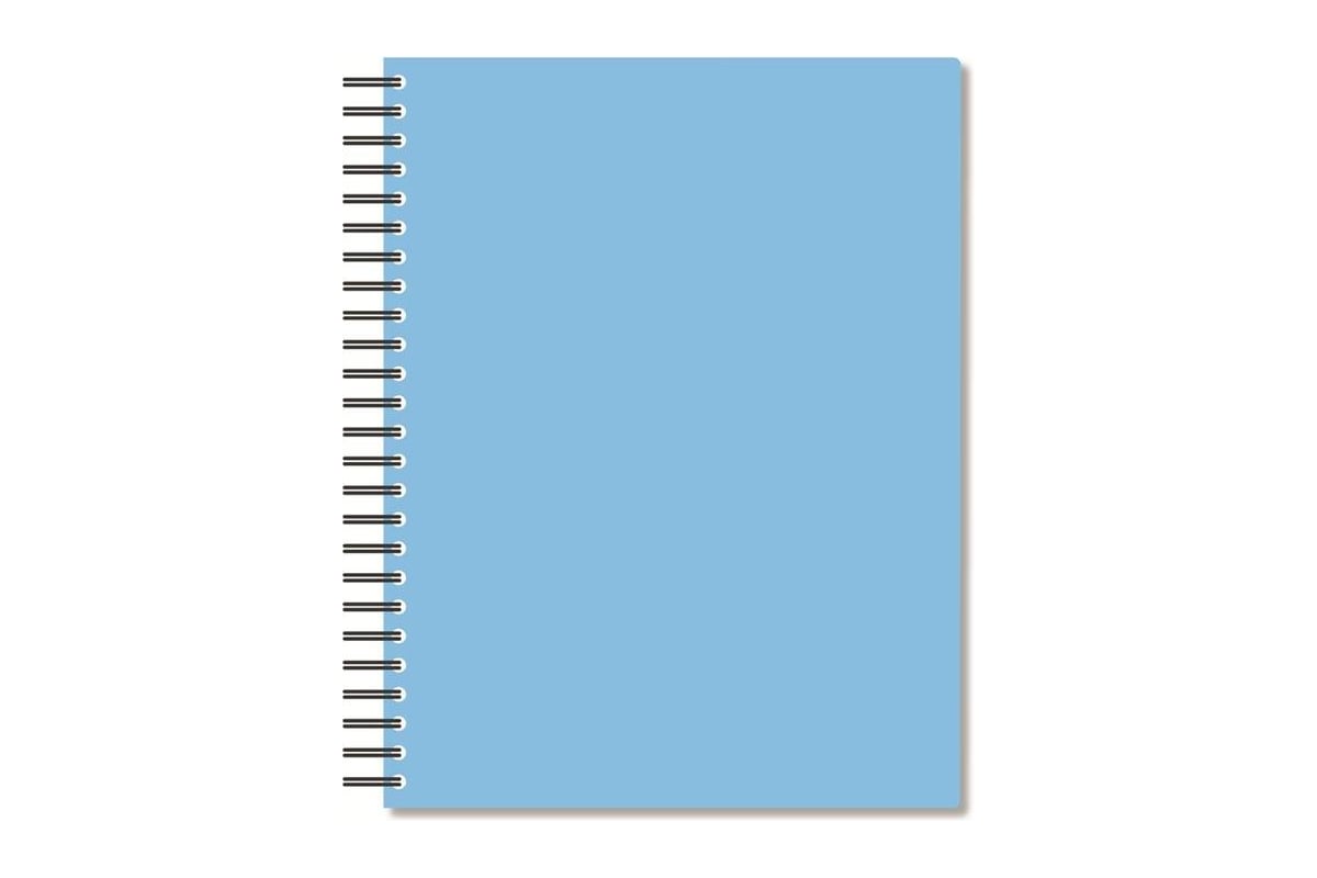 Бизнес-тетрадь Attache А5, 96л, клетка, спираль, пластик, тонировка бл. Bright colours Голубой ...