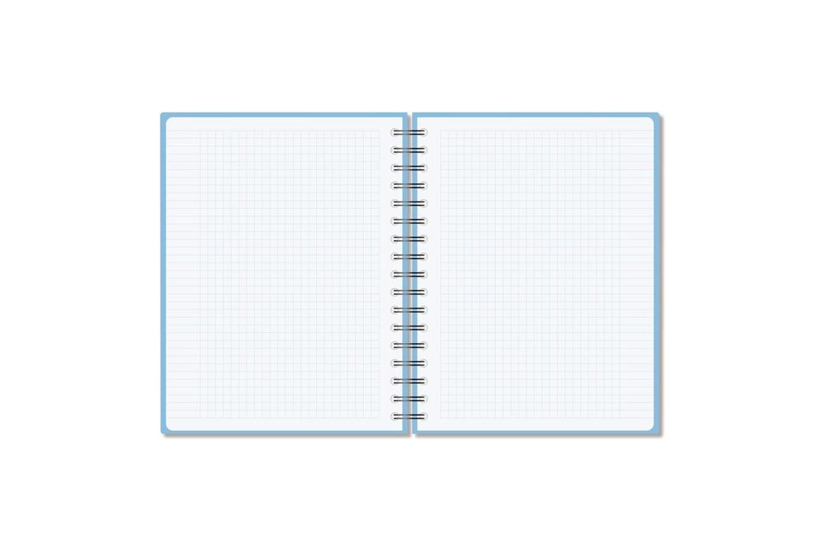 Бизнес-тетрадь Attache А5, 96л, клетка, спираль, пластик, тонировка бл. Bright colours Голубой ...