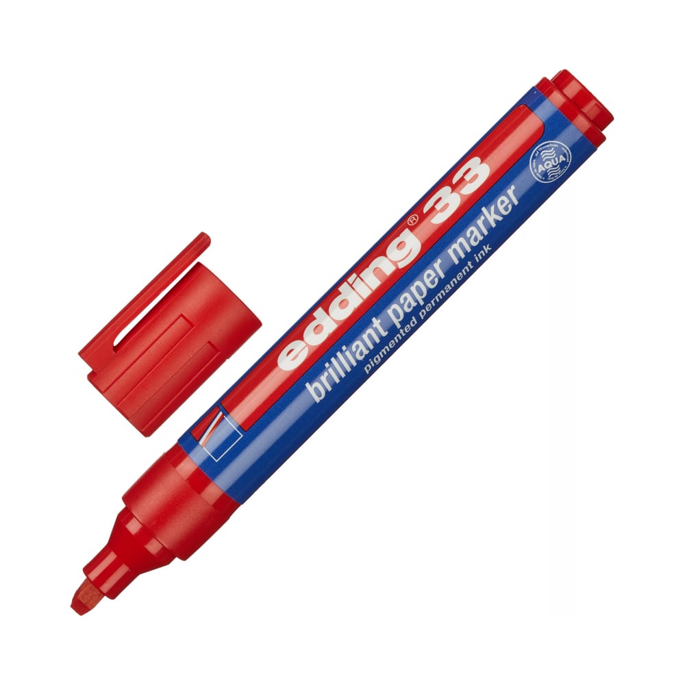 Пигментный маркер Edding E-33/002 красный 1.5-3 мм скошенный наконечник ...