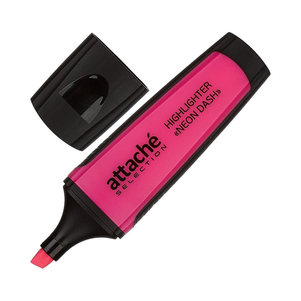 Маркер 12 шт в упаковке Attache Selection Neon Dash выделитель текста 1-5 мм розовый 426883 ...