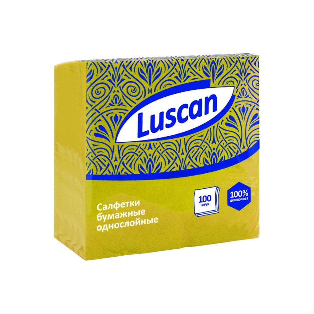 Однослойные бумажные салфетки Luscan 24х24 см желтые 100 шт 476873 - выгодная цена, отзывы ...