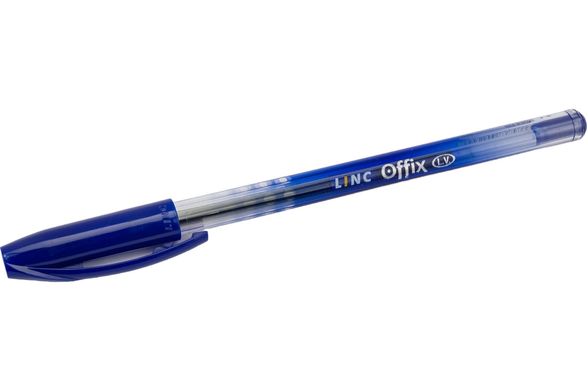 Шариковая ручка Linc OFFIX 1 мм синий прозрачный корпус 1500FW/blue ...