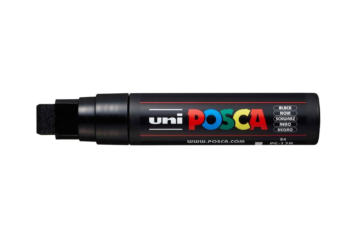 Художественный акриловый маркер UNI POSCA PC-17K, чёрный, 15 мм ...