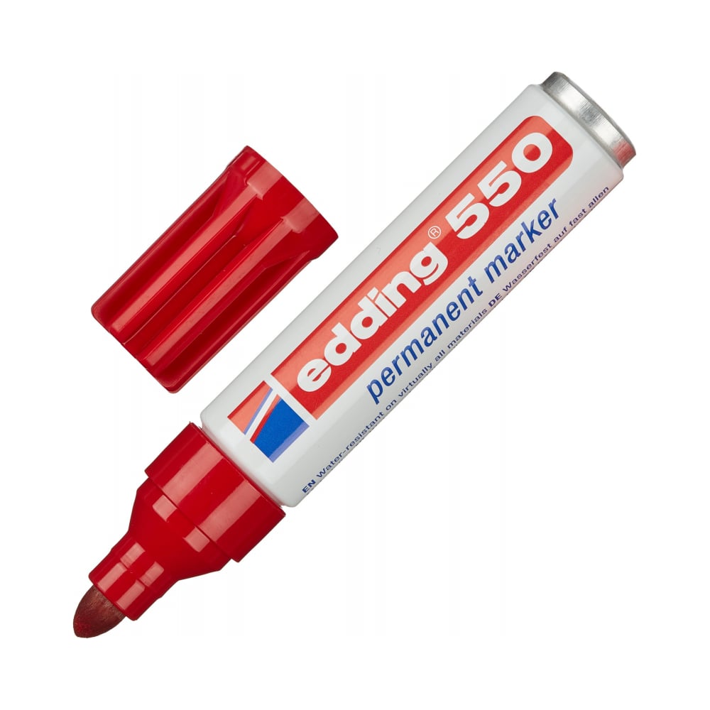 Перманентный маркер Edding 550/2 красный, 3-4 мм 1183324 - выгодная ...
