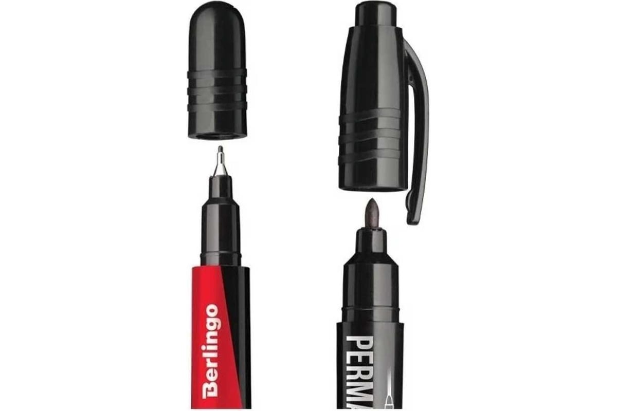 Перманентный маркер BERLINGO двухсторонний Multiline PE55 черный ...