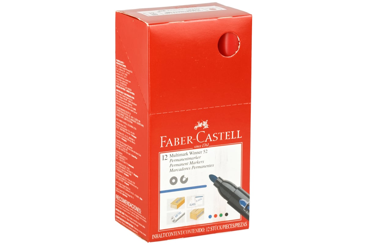 Перманентный маркер Faber-Castell Multimark Winner 52 красный ...