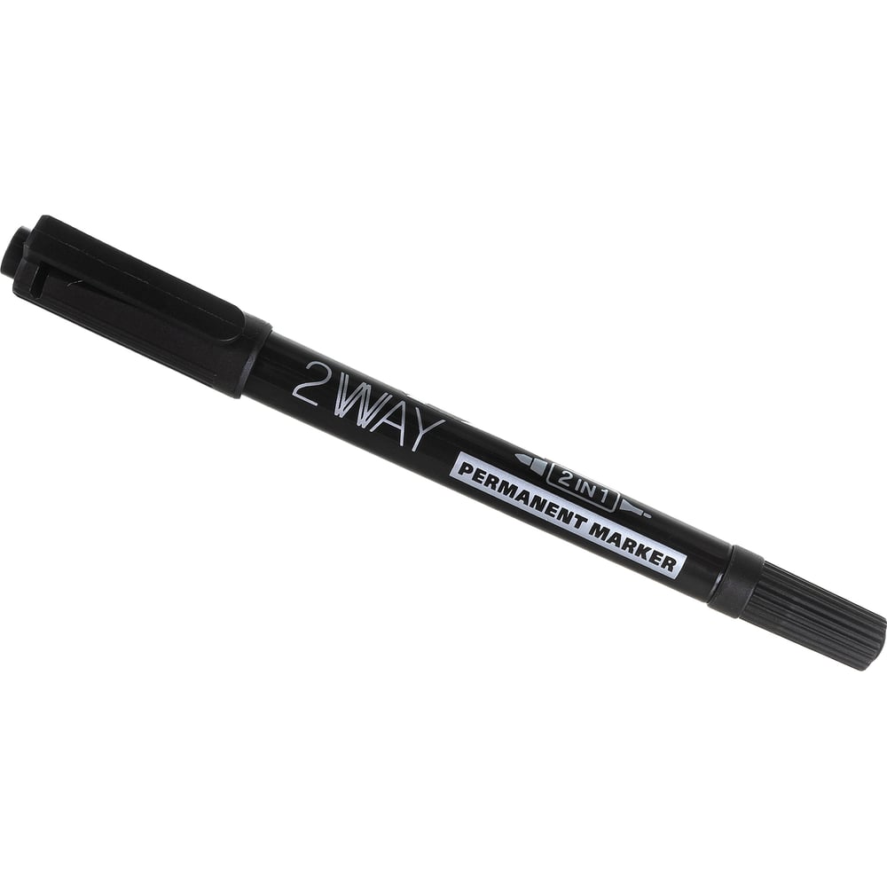 Перманентный маркер Hatber 2WAY двухсторонний 1 мм/0.5 мм закругленный, упак. 12 шт. 60847 ...