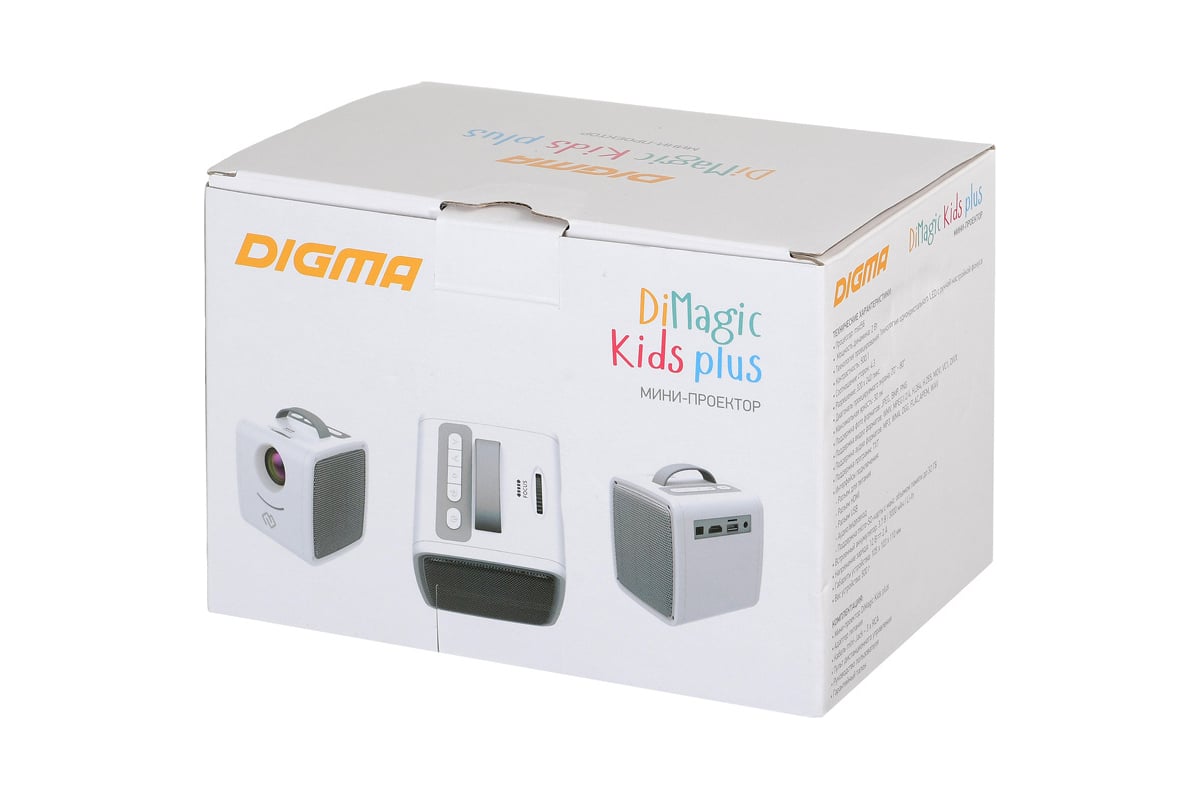 Мини-кинотеатр DIGMA DiMagic Kids plus battery DM003 белый/серый ...