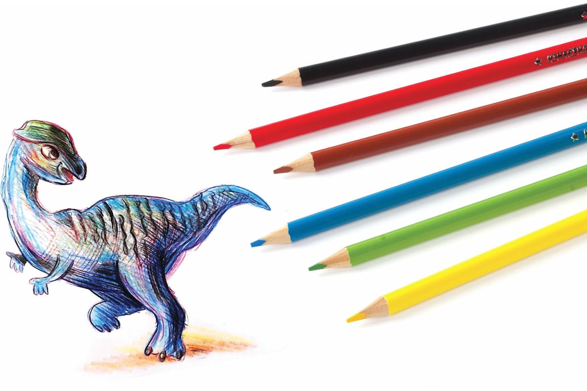 Цветные карандаши ЮНЛАНДИЯ СЛАДКИЕ ИСТОРИИ 6 цветов трехгранные ...